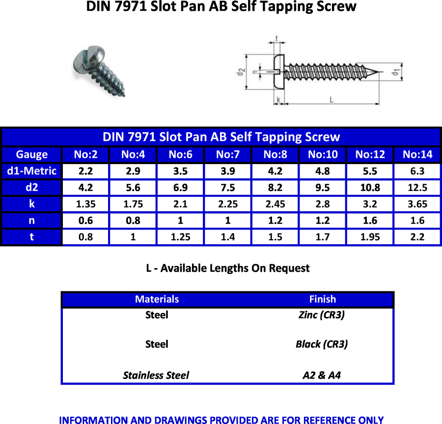 Tapping Screw Hole Size at Susan Burke blog